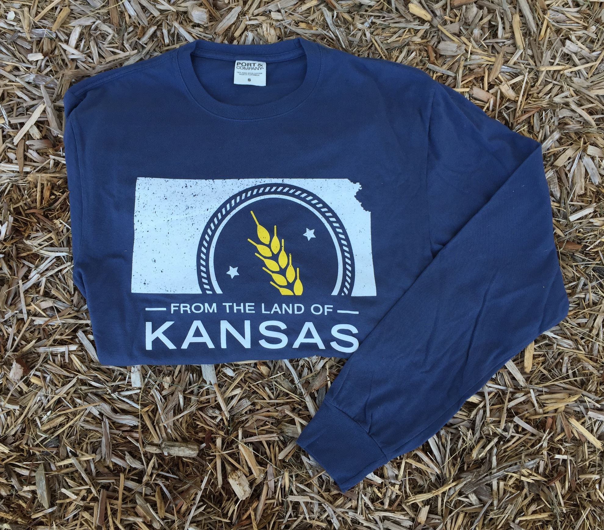 From the Land of Kansas Marketplace. Kansas long sleeve shirt